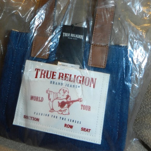 True Religion | Bags | True Religion Logo Denim Tote Bag Nwt | Poshmark